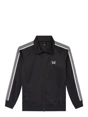 Needles Logo-embroidered Striped Jersey Track Jacket - Black