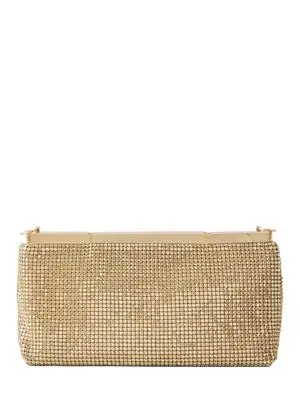 Cult Gaia Felice Crystal-embellished Chainmail Clutch - Neutrals