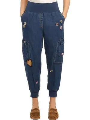 Cinq À Sept Giles Retro Love Cargo Jeans - Abyss/multi