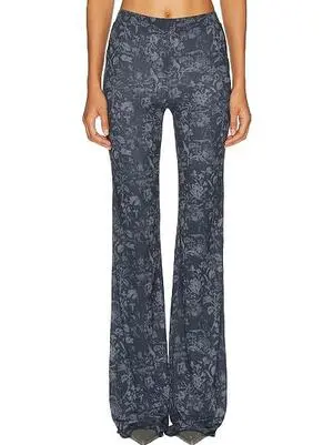 JADE CROPPER Flared Mesh Trousers - Grey
