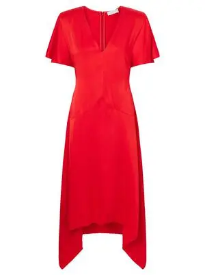 Stella McCartney Satin Midi Dress - Red