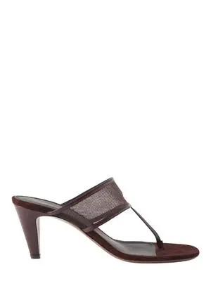NEOUS Vena 65 Leather-trimmed Mesh Sandals - Brown