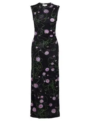 Stella McCartney Floral-print Knitted Midi Dress - Black