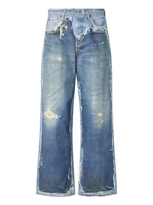 Acne Studios 1981 Wide-leg Trompe L'oeil Printed Organic Jeans - Blue