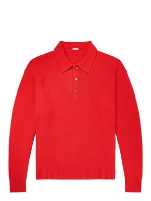 A.PRESSE A.PRESSE - Washed Silk Polo Shirt - Men - Red - 4