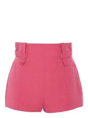 Chloé High-rise Linen-blend Shorts - Pink