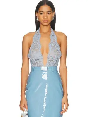 ROWEN ROSE Polo Bodysuit - Blue