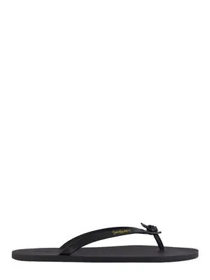 Saint Laurent Pool Leather Flip-flops - Black