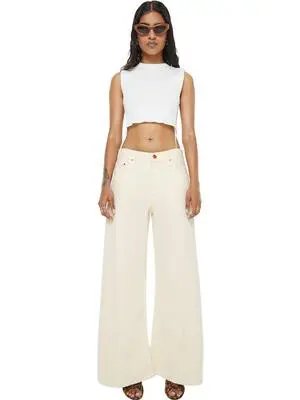 MOTHER Petite Wide Leg Jeans - White