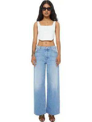 MOTHER Petites The Lil Rerun Zip Sneak Jeans - Blue