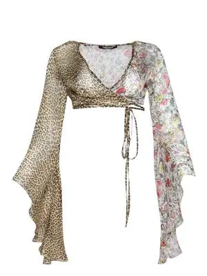 Roberto Cavalli Baby Jaguar Silk Top - Multicolor