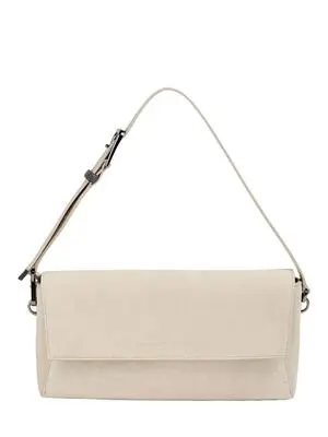 Brunello Cucinelli Suede Shoulder Bag - Ecru