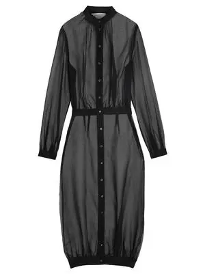 Thom Browne Silk-crepon Midi Dress - Black