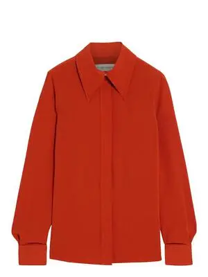 Victoria Beckham Crepe Shirt - Brick