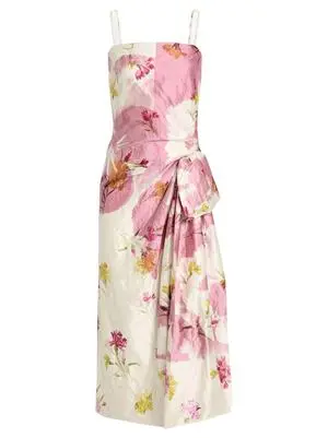 Erdem Bow-detailed Satin-twill Midi Dress - Pink