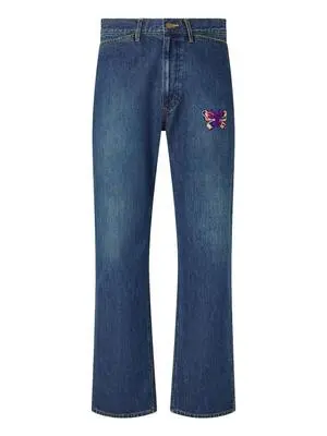 Needles Straight-leg Jeans With Logo Embroidery - Blue