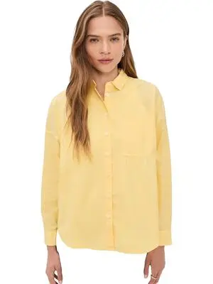 ALEX MILL Cotton Poplin Shirt - Double Cream