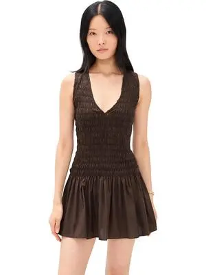 Faithfull The Brand Palomar Mini Dress - Espresso