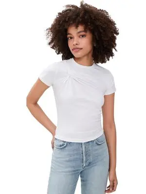Good American Super Stretch Twist Tee - White001
