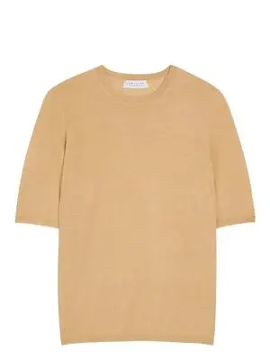 Gabriela Hearst Cashmere And Silk-blend T-shirt - Beige