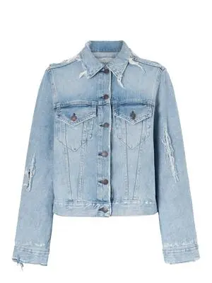 Acne Studios Distressed Organic Denim Trucker Jacket - Blue