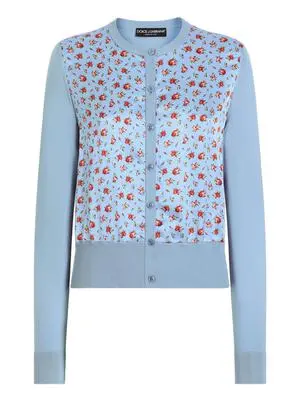 Dolce & Gabbana Rose-print Satin Cardigan - Multicolor