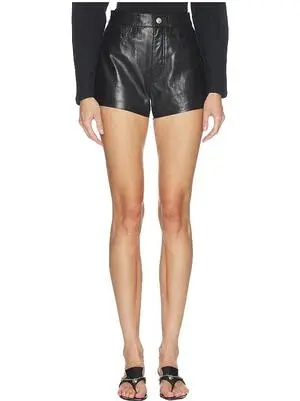 RE/DONE Leather A Frame Short - Black