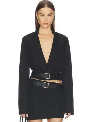 JADE CROPPER Cropped Blazer - Black