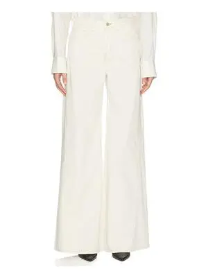 L'Agence Beau High Rise T-seam Wide Leg Jean - Macadamia