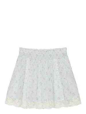 LOVESHACKFANCY LoveShackFancy Pleated Linen Skirt