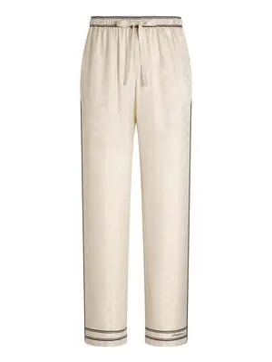 Dolce & Gabbana Logo And Stripe-print Twill Trousers - Multicolor
