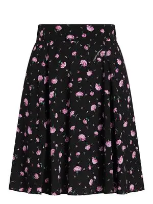 Dolce & Gabbana Carnations-print Silk Canvas Flared Skirt - Multicolor