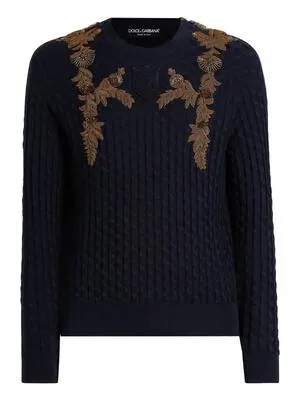 Dolce & Gabbana Micro-dot Stitch Silk Pullover - Blue