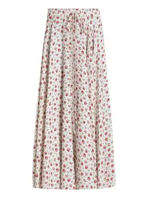 Dolce & Gabbana Rose-print Charmeuse Circle Skirt - Multicolor