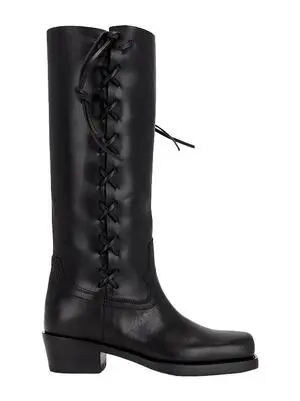 Paris Texas Roxanne Lace-up Leather Boots - Black