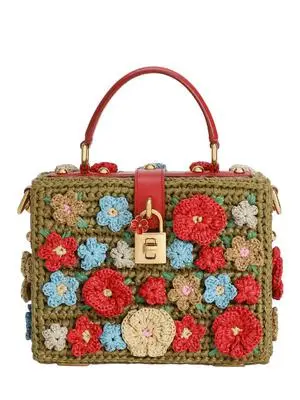 Dolce & Gabbana Dolce Box Raffia Crochet Handbag Multicolor