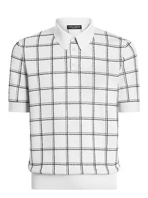 Dolce & Gabbana Silk Polo Shirt With Intarsia And Embroidery - Multicolor