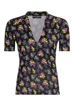 Dolce & Gabbana Floral-print Silk Pullover - Multicolor