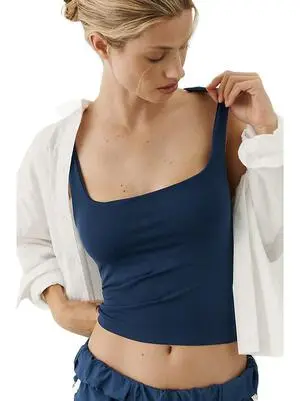 LYREBIRD Lb Skin Shelf-bra Tank Top - Navy
