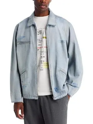 MAISON MARGIELA Distressed Denim Jacket - Light Blue