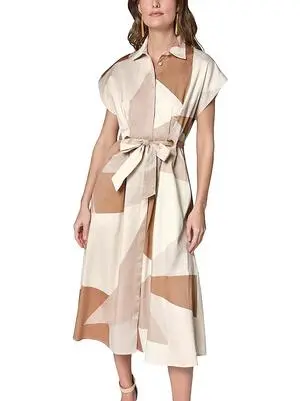 Donna Karan New York Printed Cotton Blend Shirtdress - Umbria/ Shell