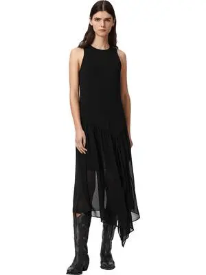ALLSAINTS Cyra Asymmetric Maxi Dress