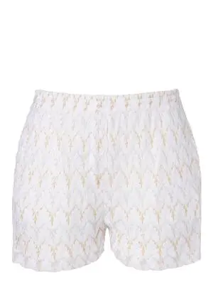 Missoni Open-knit Lamé Shorts - White