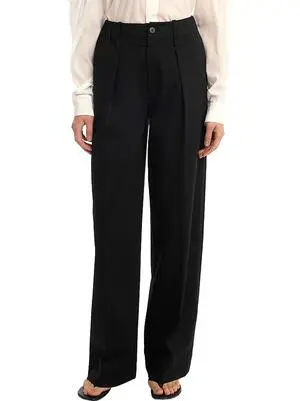 Issey Miyake Pleated Wide-leg Trousers - Black