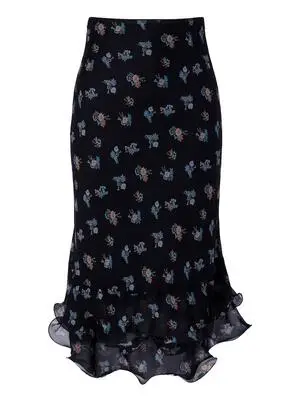 Dorothee Schumacher Airy Daydream Midi Skirt Blue