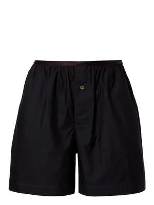 LEMAIRE Cotton And Silk Shorts - Black