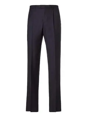 Rubinacci Virgin Wool Straight Pants - Blue