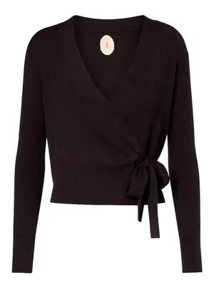 Jardin Des Orangers Virgin Wool Wrap Cardigan - Brown