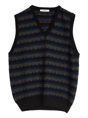 LEMAIRE Jacquard Vest - Black Combo