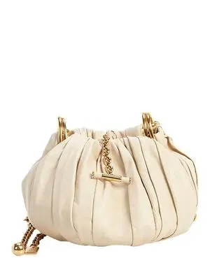 Chloé Leather Plisse Chain Shoulder Bag Milk